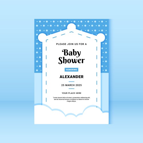 Baby invitation card design background Royalty Free Vector