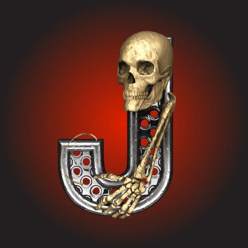 Heavy metal inspired skull design Royalty Free Vector Image