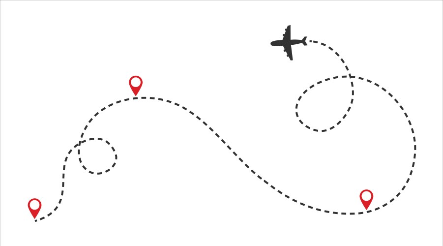 Airplane path Royalty Free Vector Image - VectorStock