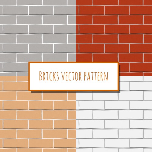 Red brick wall elements seamless pattern isolated Vector Image