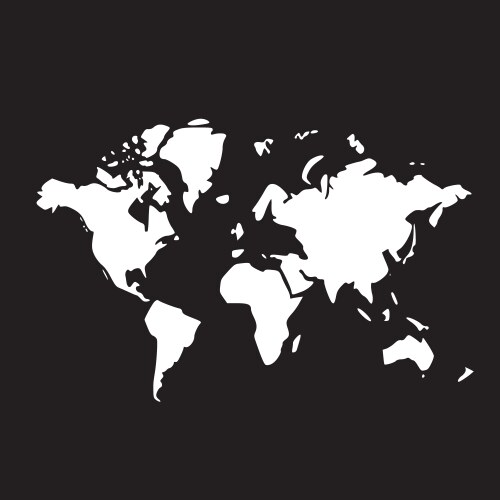 White world map Royalty Free Vector Image - VectorStock