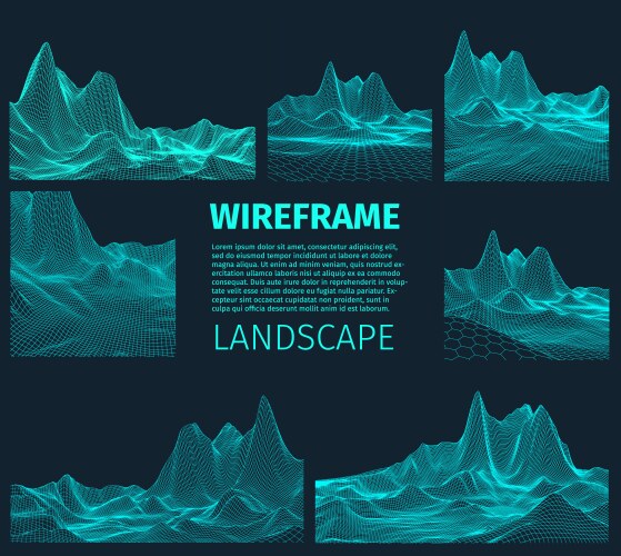 Flag on the top of mountain low poly wireframe Vector Image