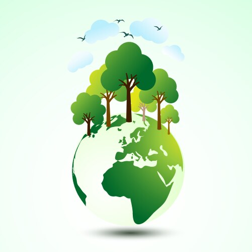 Green earth 1 Royalty Free Vector Image - VectorStock