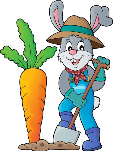 Image with rabbit theme 1 Royalty Free Vector Image