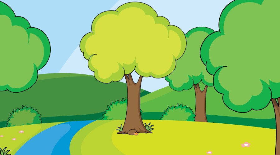 Scene with waterfall and river Royalty Free Vector Image