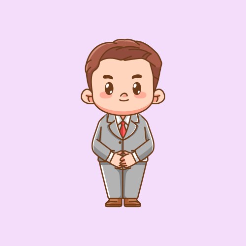 Cute hips businessman suit office workers kawaii Vector Image