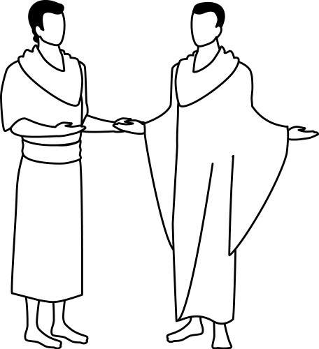 Men pilgrim hajj on white background Royalty Free Vector