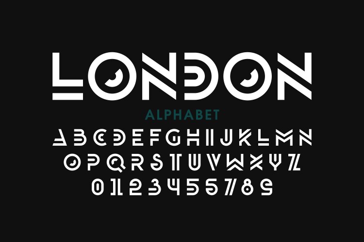 Modern font design alphabet letters and numbers Vector Image