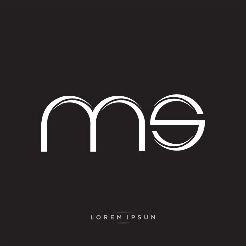 Sm logo letter monogram slash with modern Vector Image