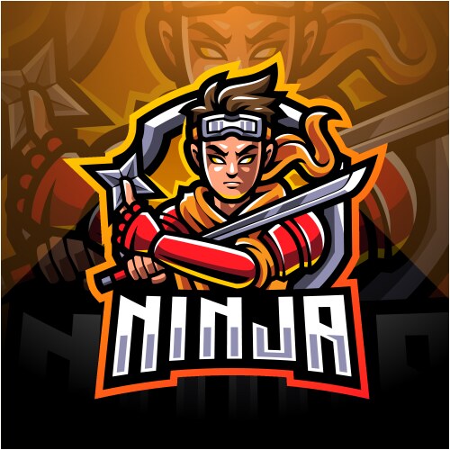 Ninja sport mascot logo design Royalty Free Vector Image