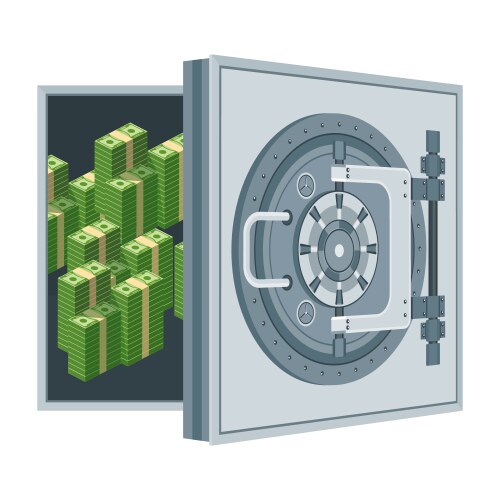 Bank vault inside vaults door room Royalty Free Vector Image