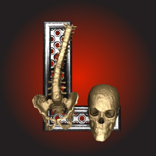 Heavy metal inspired skull design Royalty Free Vector Image