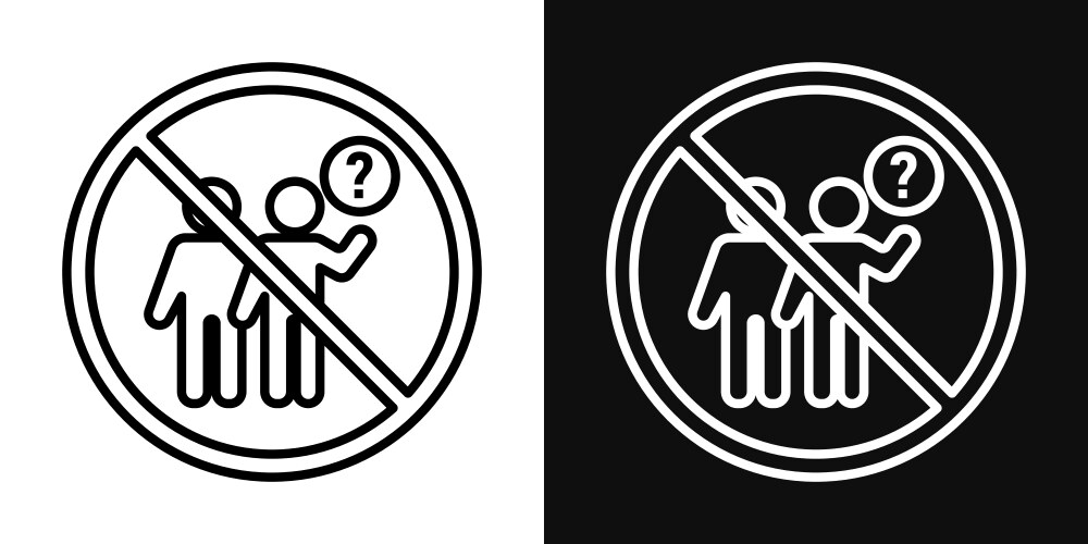 Please do not ask sign icon set inquiry Royalty Free Vector