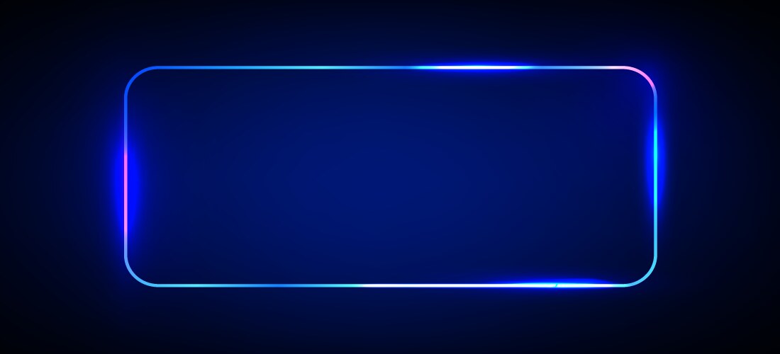Rectangular blue neon frame Royalty Free Vector Image