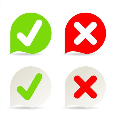 Approve and negative check mark icon Royalty Free Vector