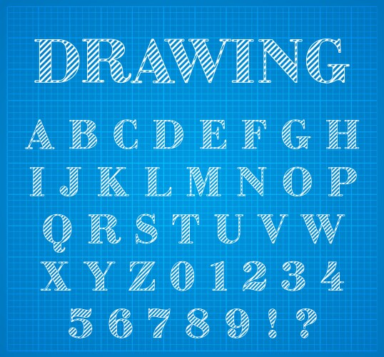 Blueprint Drafting Font Vector Images (over 170)