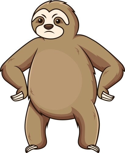 Sloth sitting down cartoon clip art Royalty Free Vector