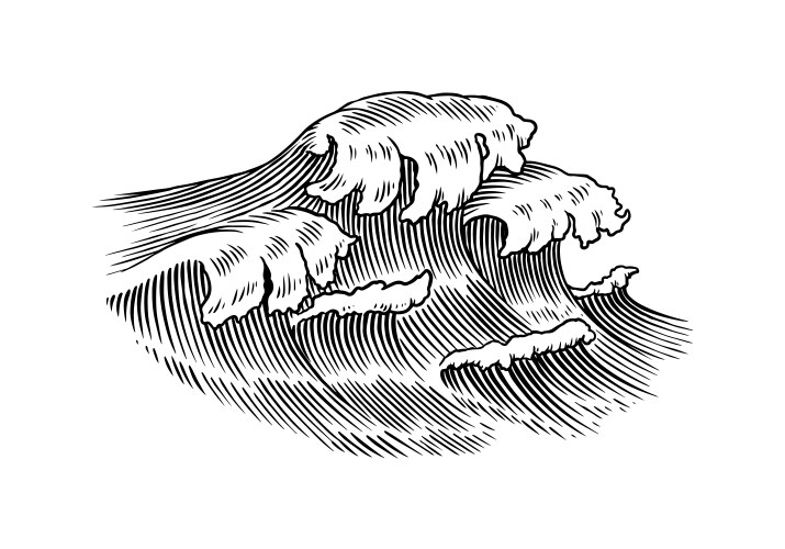 Ocean Wave Line Drawing Vector Images (over 10,000)