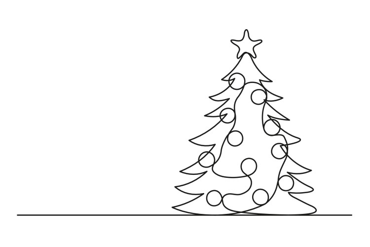 One Line Drawing Christmas Vector Images (over 2,400)