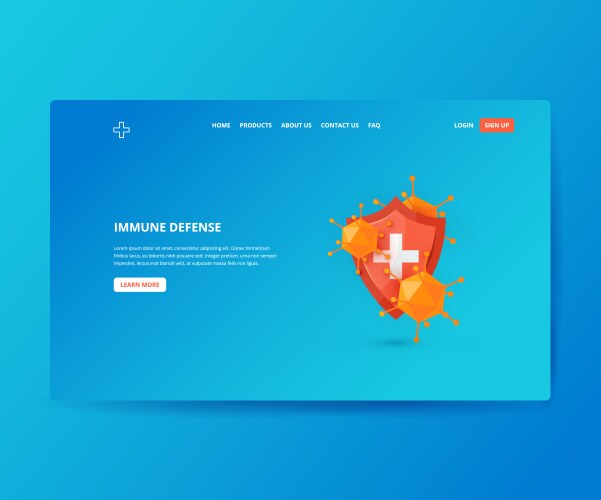 Immune system banner in cartoon style Royalty Free Vector