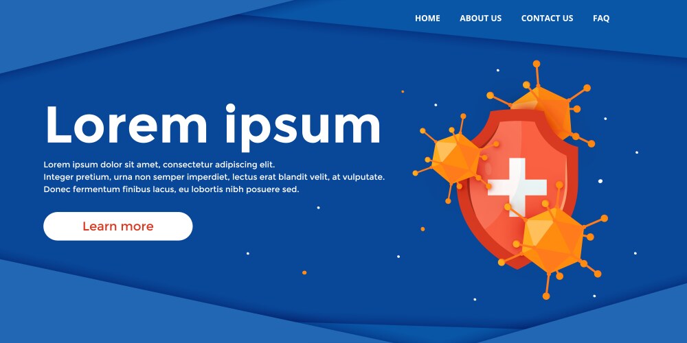 Immune system banner in cartoon style Royalty Free Vector
