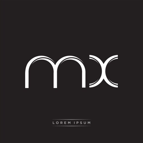 Mx logo letter monogram slash with modern Vector Image