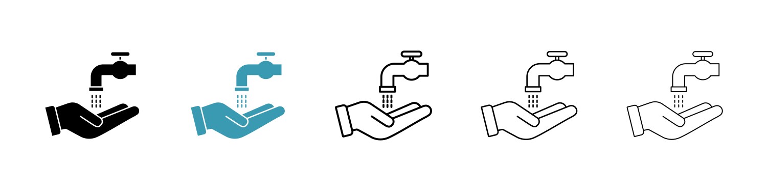 Ablution icon set ramadan wudhu symbol islamic Vector Image