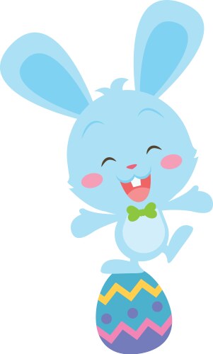 Easter bunny with big egg art Royalty Free Vector Image