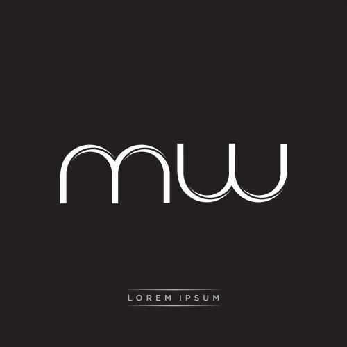 Mw logo monogram design template Royalty Free Vector Image
