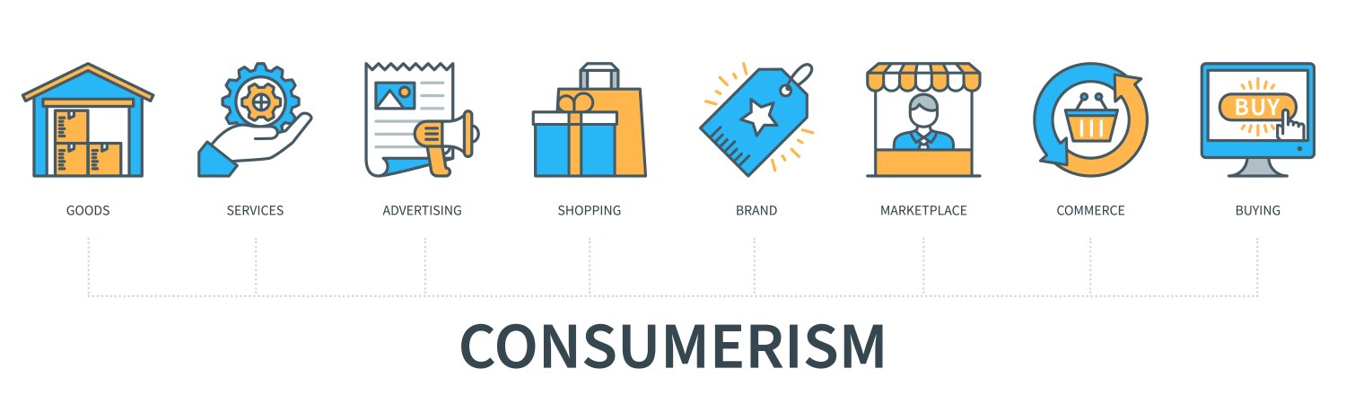 Avoiding consumerism brochure template Royalty Free Vector