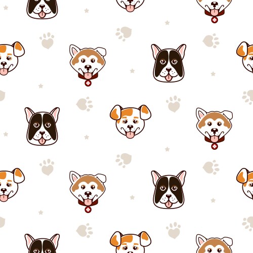Seamless pattern animals dog theme Royalty Free Vector Image