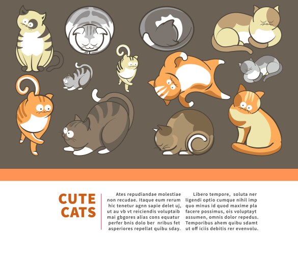 Funny christmas stickers with cute cats Royalty Free Vector