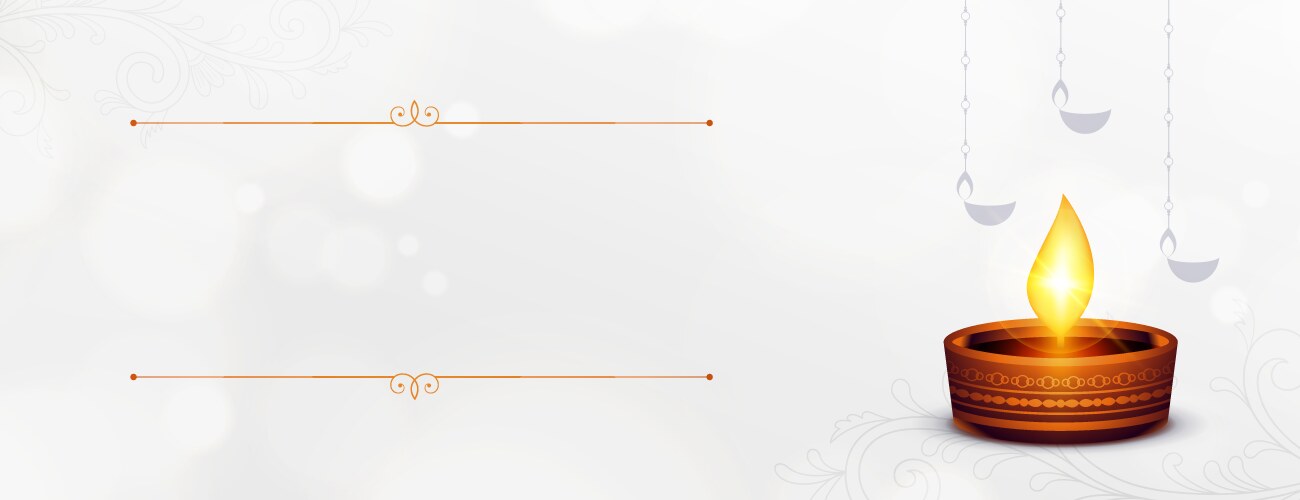 Traditional shubh deepavali banner with text Vector Image