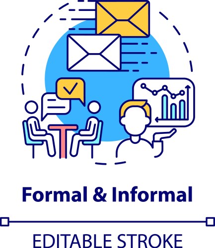 Formal and informal turquoise concept icon Vector Image