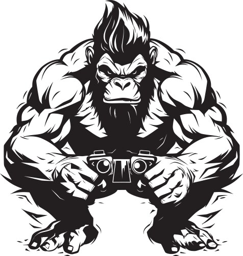 Gaming gorilla grip mighty ape controller icon Vector Image