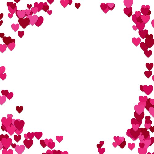 Random heart page border background design - love Vector Image