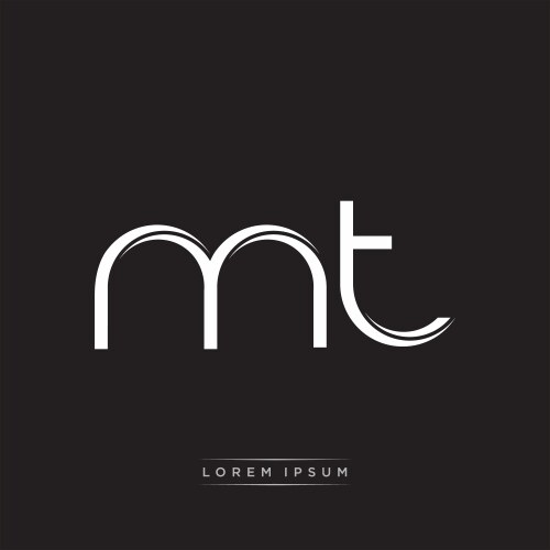 Mt logo letter monogram slash with modern Vector Image