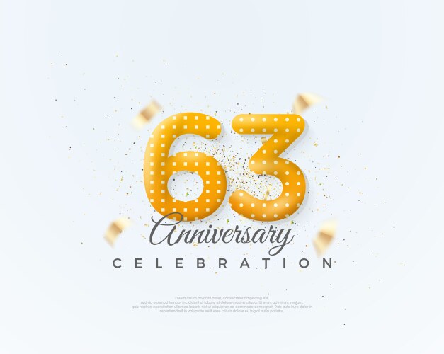 Simple and elegant numbers 63rd anniversary Vector Image