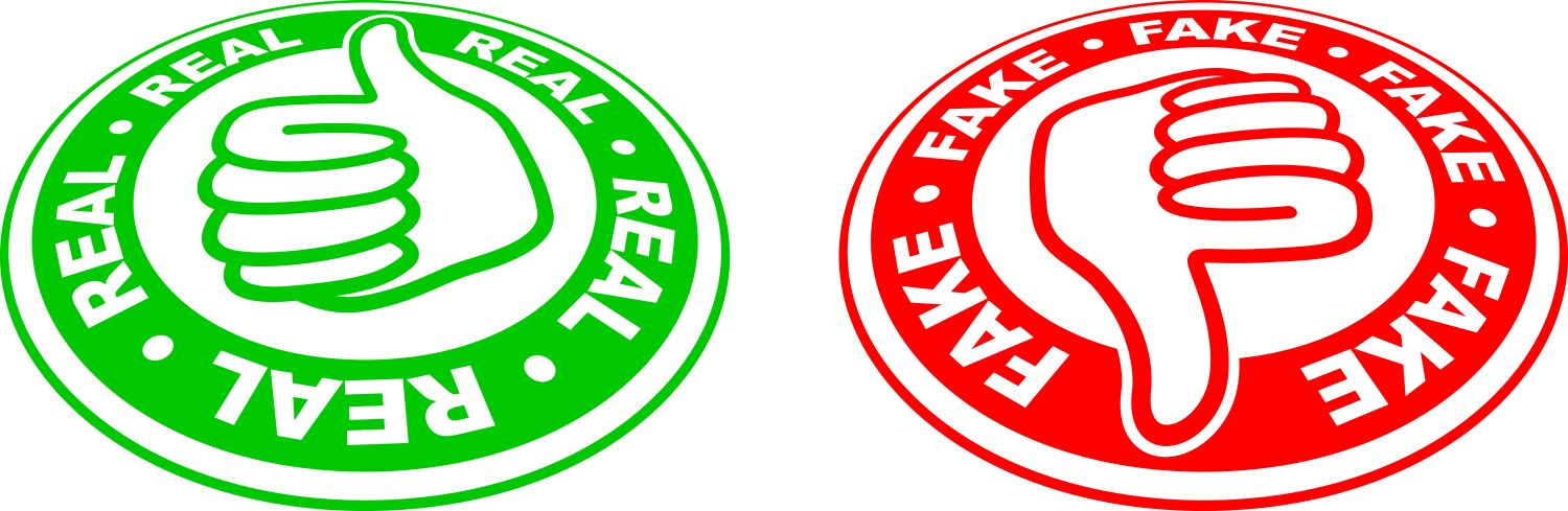 Real vs Fake Icons - Contrast Set Royalty Free Vector Image
