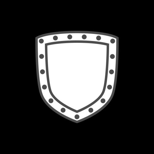 Icon shield with gold edging Royalty Free Vector Image