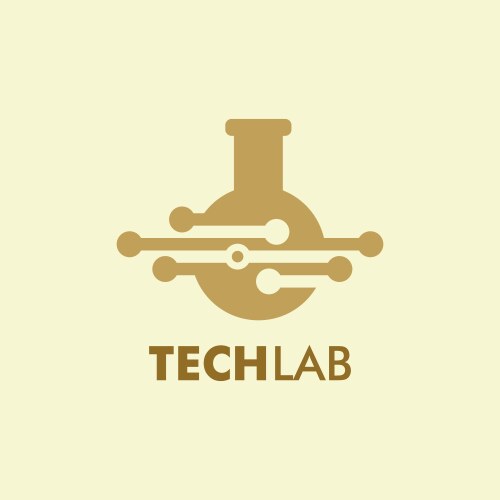 Triangle connection technology gold logo Vector Image