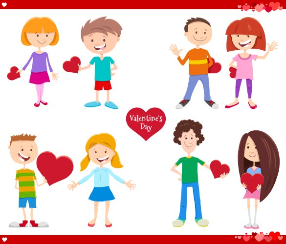 Cute cartoon valentines day Royalty Free Vector Image