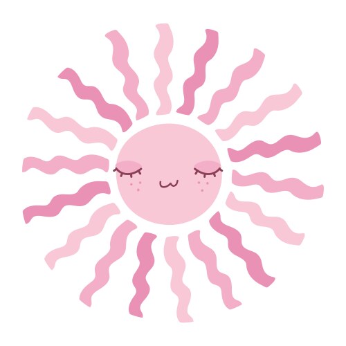 Cute smiling sun logo symbol sign childish Vector Image