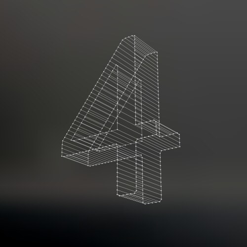 Low poly numbers font polygon number Royalty Free Vector