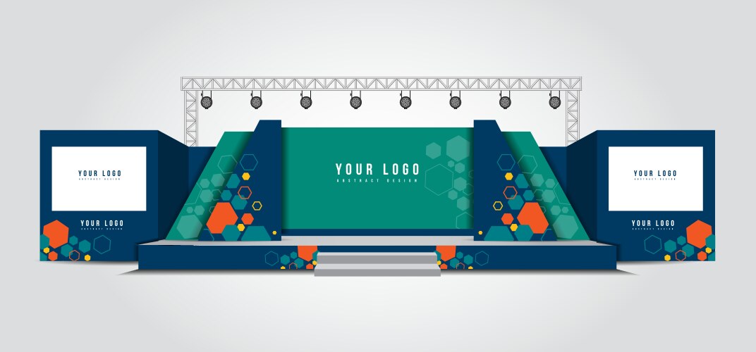 Modern Business Stage Event Backdrop Royalty Free Vector