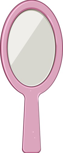 Reflection compact mirror cartoon Royalty Free Vector Image
