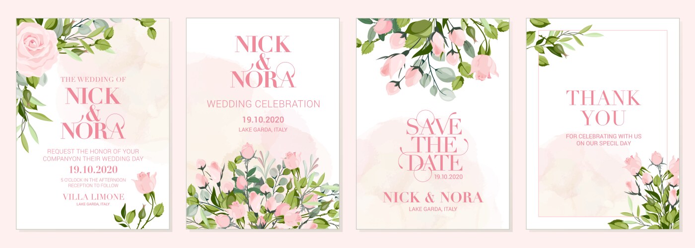 Floral frame design wedding invitation Royalty Free Vector