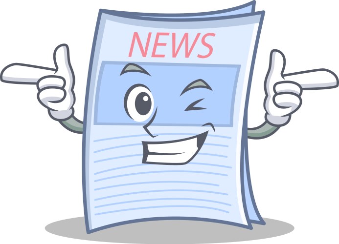 Cartoon smiling newspaper character Royalty Free Vector