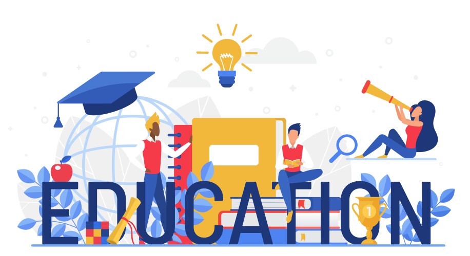 Knowledge word cartoon flat Royalty Free Vector Image