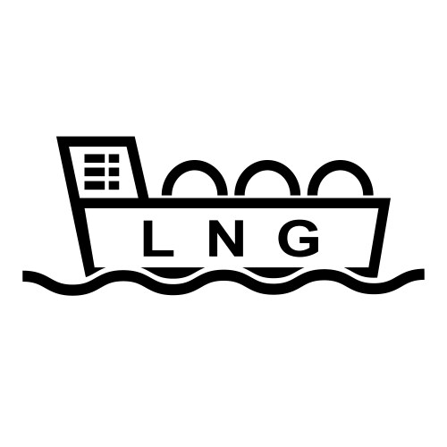 Lng tank and storage silhouette icon Royalty Free Vector